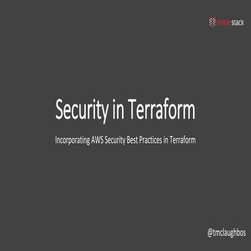 AWS Security best practices Terraform AWS security | PPT