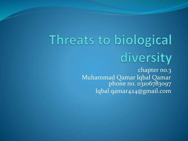 Threats to Biodiversity | PPT