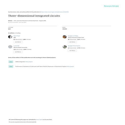 Three Dimensionalintegratedcircuitspdf 