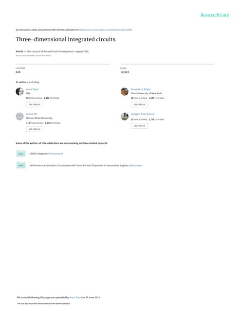 Three Dimensionalintegratedcircuitspdf