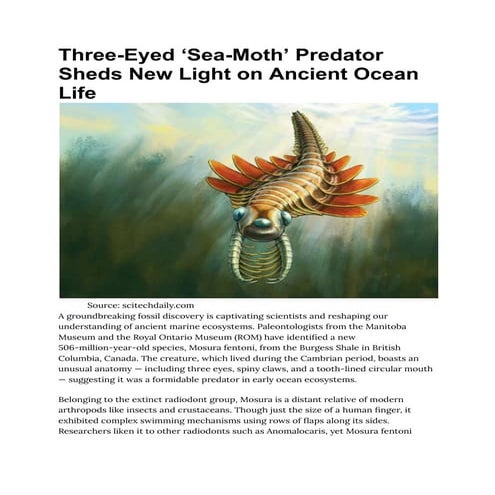 Three-Eyed ‘Sea-Moth’ Predator Sheds New Light on Ancient Ocean Life.pdf