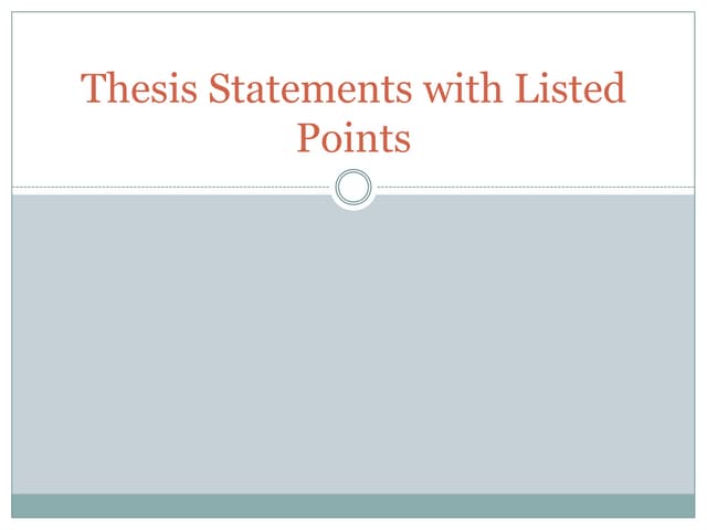 Thesis Statement | PPT