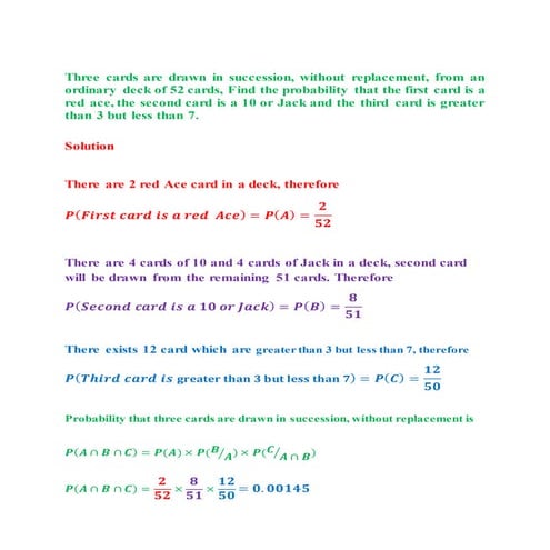 Probability of card | PDF