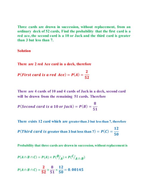 Probability of cards | PDF