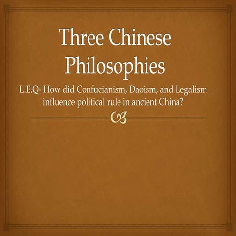 Three chinese philosophies | PPT