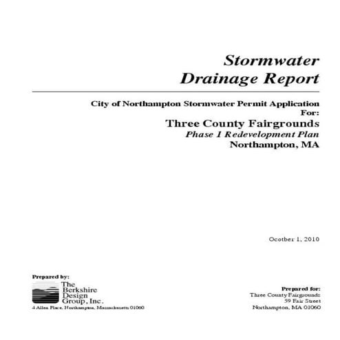 Three County Fairgrounds Stormwater Drainage Report 10-01-2010 | PDF