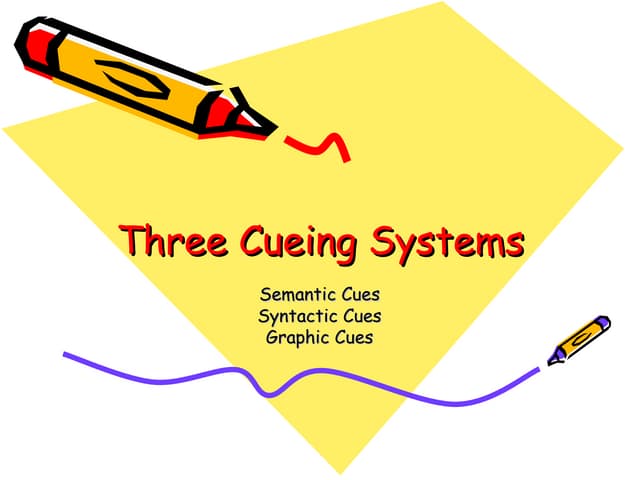 Three Cueing Systems Ppt