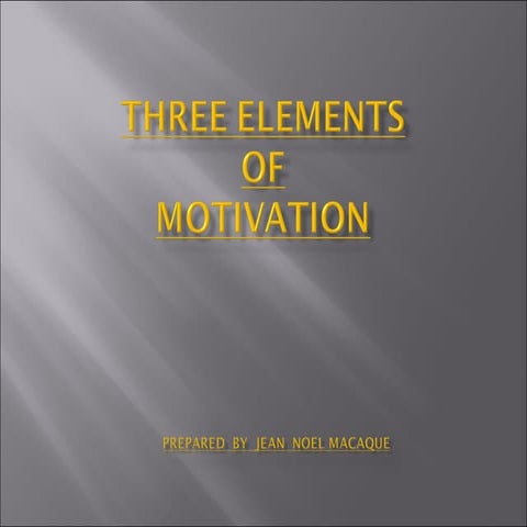 Three Elements Of Motivation | PPT
