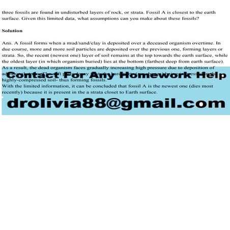 three fossils are found in undisturbed layers of rock, or strata. Fo.pdf