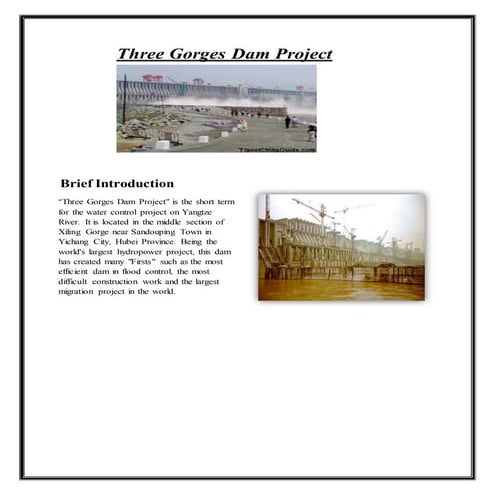 Three gorges dam project | DOCX