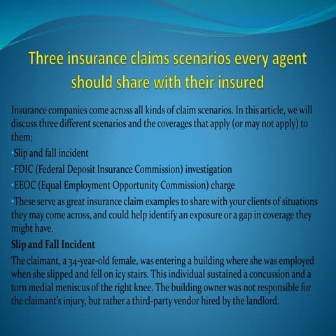 Three insurance claims scenarios every agent should share with their ...