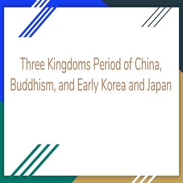 Three kingdoms period of china, buddhism, and early korea and japan | PDF