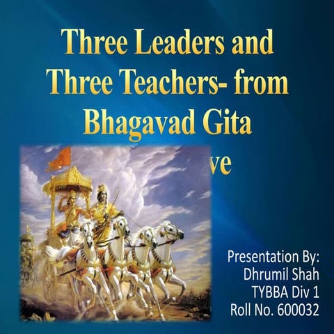 Three leaders and three teachers from bhagavad gita | PPTX