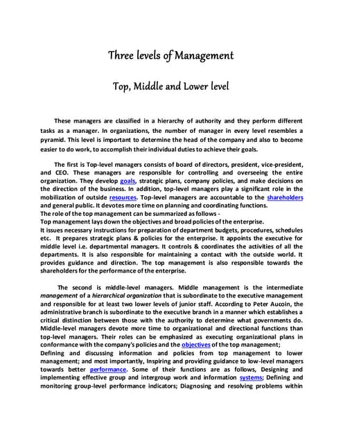 Levels of management | PPTX