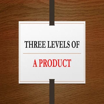 Three Levels of product: Core, Actual and Augmentedpptx | PPTX