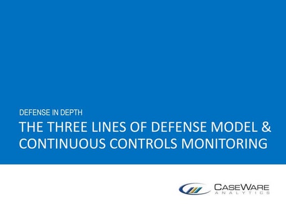 Pp the three lines of defense in effective risk management and control ...