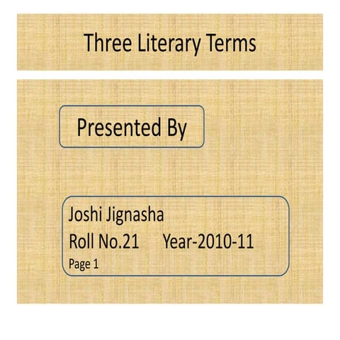 Three literary terms | PPT