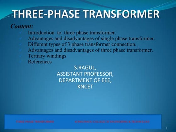 Three phase transformer | PPTX