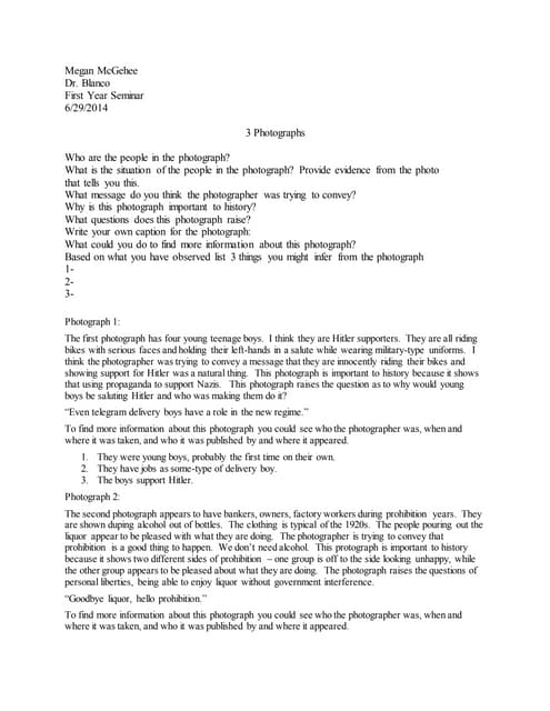 Picture analysis questions and answers | PDF