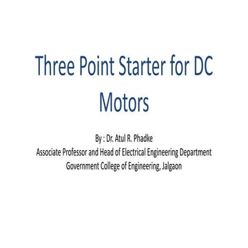 Three point starters for electrical engg | PDF