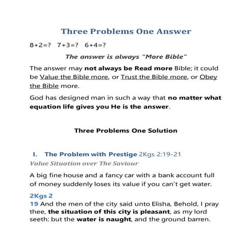 Three Problems One Answer | PDF
