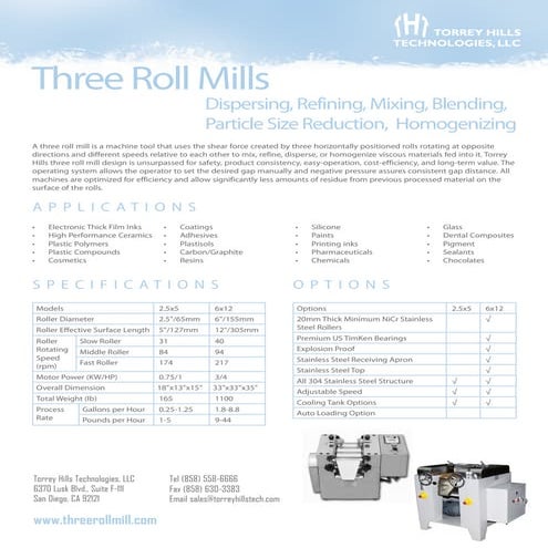 Three roll mill_flyer | PDF