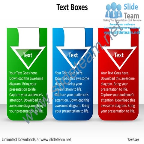 Three stylish text boxes ppt slides presentation diagrams templates | PDF