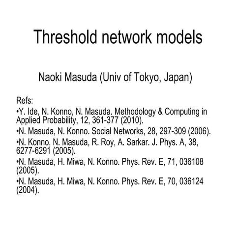 Threshold network models | PPT
