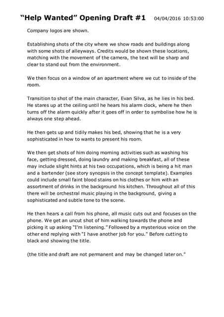 Preliminary Task Script | PDF