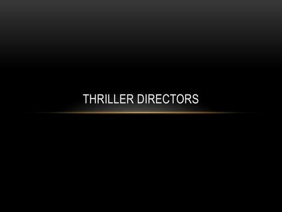 Use of mise-en-scene in a thriller | PPTX