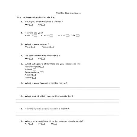 General Questionnaire | DOCX