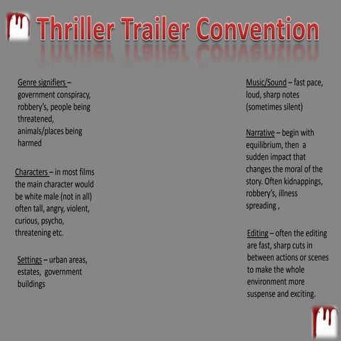 Thriller trailer conventions | PPTX