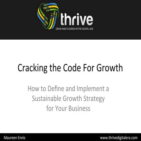 Cracking the code for growth | PPT