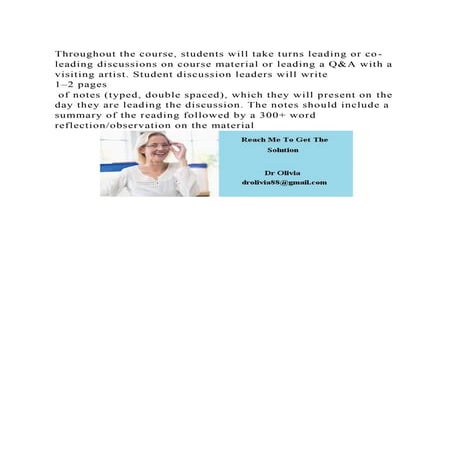 Throughout the course, students will take turns leading or co-leadin | DOCX