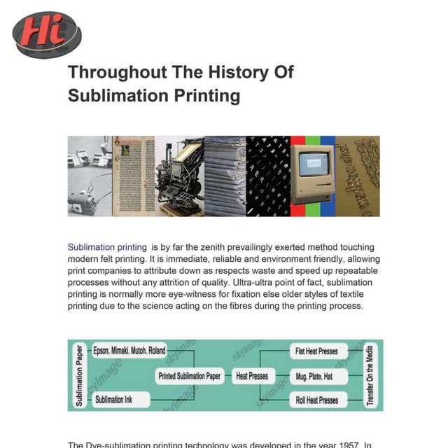 Throughout the history of sublimation printing | PDF