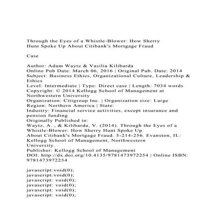 Through the Eyes of a Whistle-Blower How Sherry Hunt Spoke .docx | Home ...