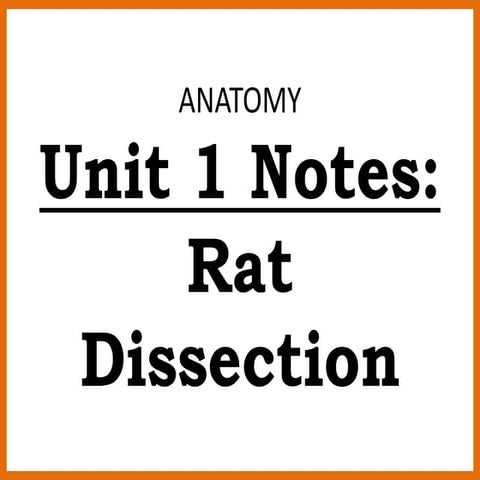 Ths anatomy unit 1 introduction rat notes (2015-2016) | PPTX