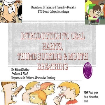 Introduction to oral habits and Thumb sucking and mouth breathing.pptx