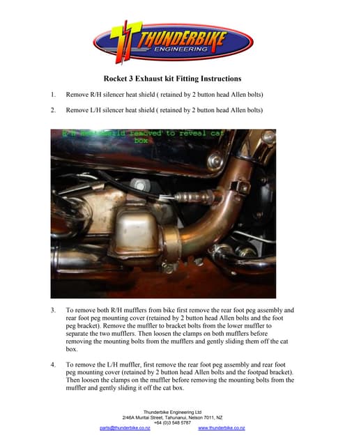 Thunderbike Triumph Thunderbird 16/1700 T Bar Fitting Instructions | PDF