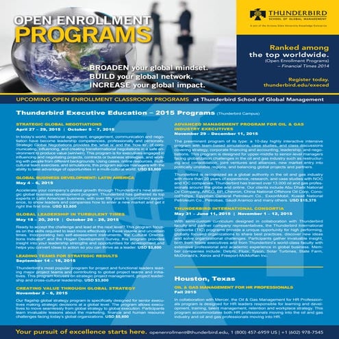 Thunderbird Open Enrollment Programs | PDF | Human Resources | Business