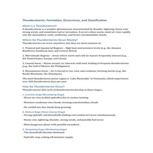 the process of thunder formation and their types | PDF