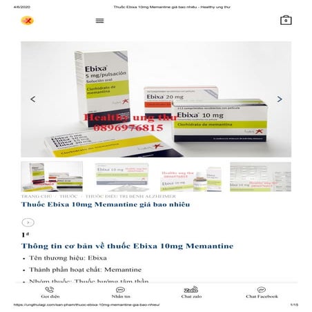 Thuoc ebixa 10mg memantine gia bao nhieu | PDF