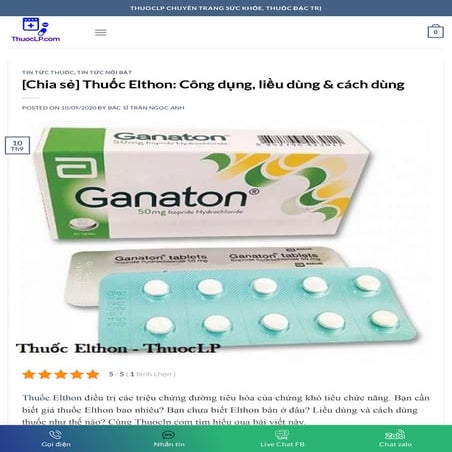 Thuoc Elthon tablets 50mg Cong dung lieu dung | ThuocLP | PDF