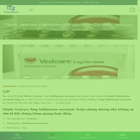 Thuoc Vesicare 5mg Lieu dung luu y huong dan su dung | ThuocLP | PDF