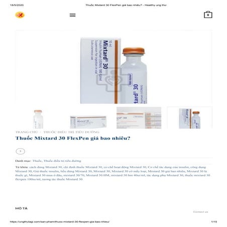 Thuoc mixtard 30 flex pen gia bao nhieu | PDF