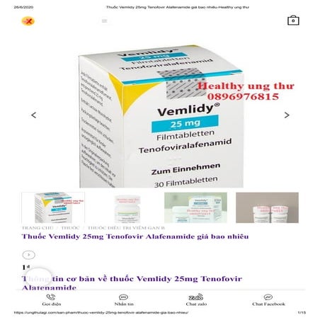 Thuoc vemlidy 25mg tenofovir alafenamide gia bao nhieu | PDF