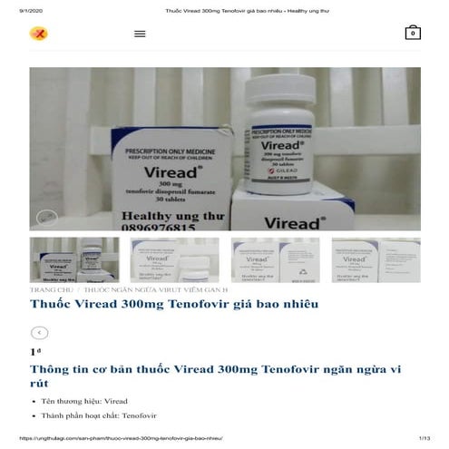 Thuoc viread 300mg tenofovir gia bao nhieu healthy ung thu | PDF