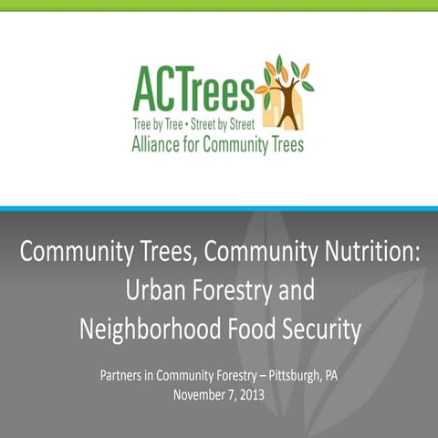 Community Trees, Community Nutrition: Urban Forestry and Neighborhood ...