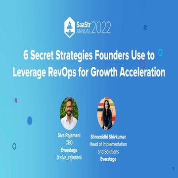 6 Secret Strategies Founders Use to Leverage RevOps for Growth Acceleration with Everstage | PPTX