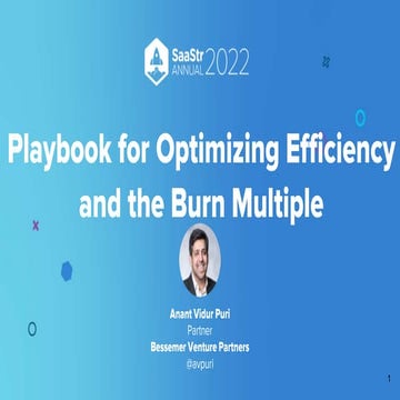 Playbook to Optimizing Efficiency and the Burn Multiple with Bessemer ...